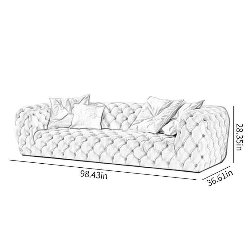 Danbenla design Italian Simple Living Room Sofa 98.43'' Sofa | Wayfair