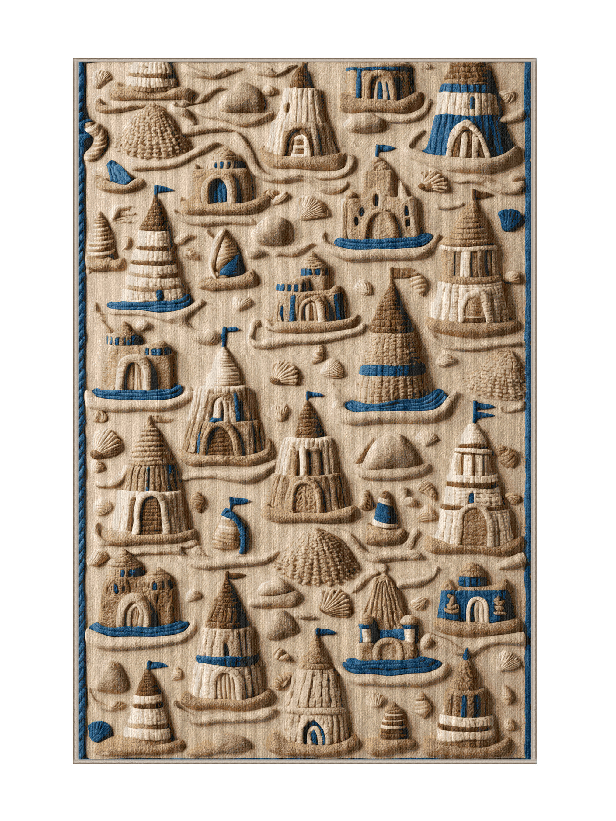 Rosecliff Heights Washable Sandcastles Nautical Area Rug | Wayfair