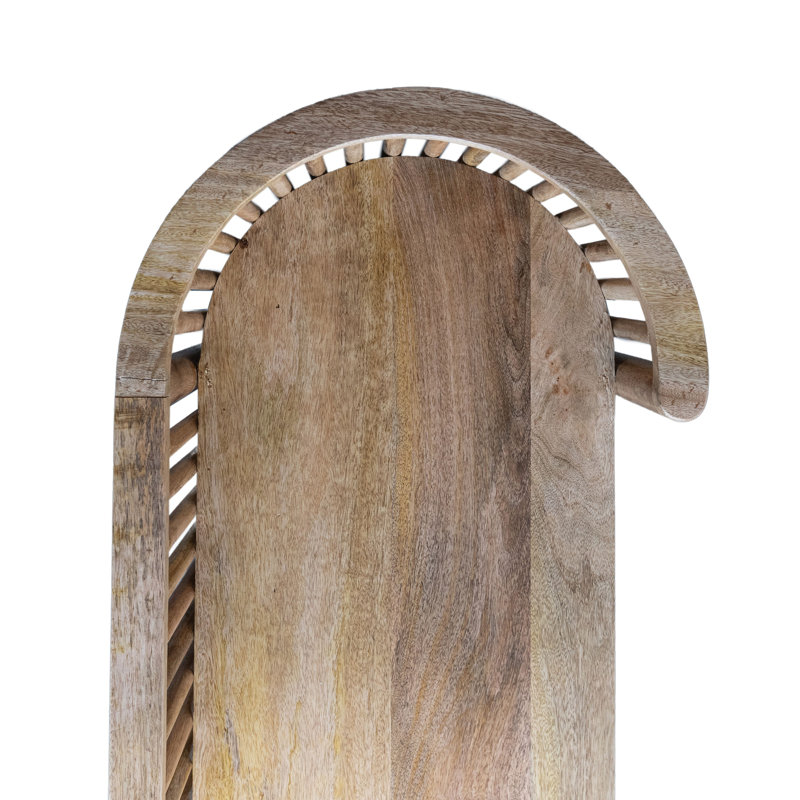 Loon Peak® Mango Wood Slatted Bench With 2 Drawers And Metal Pulls ...