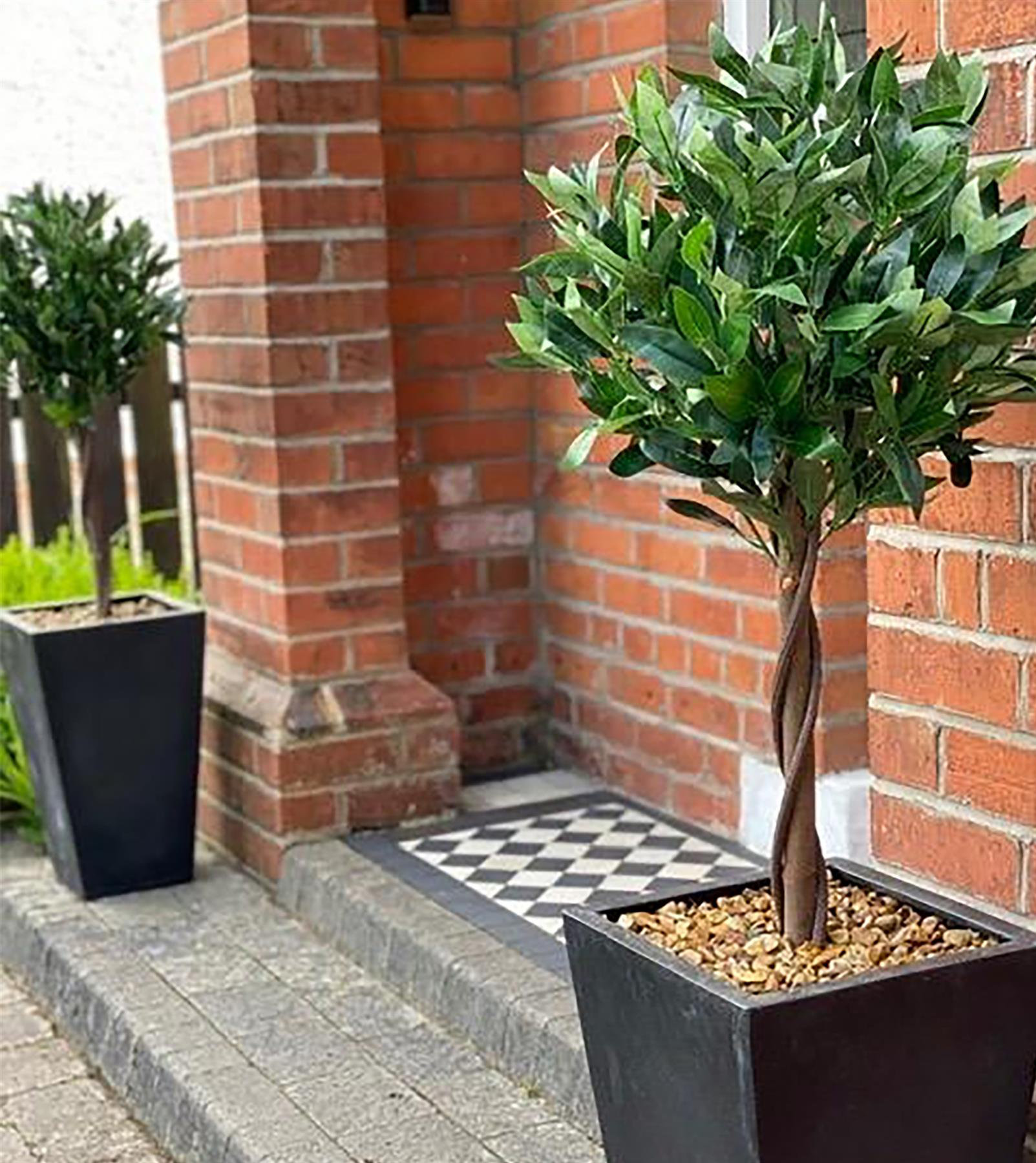 Leaf Artificial Topiary Bay Pair Twisted Laurel Ball Trees 120cm 4ft ...