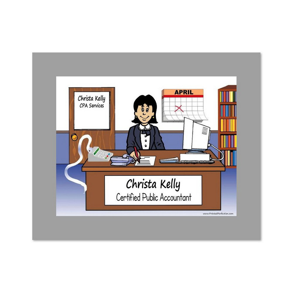 Printed Perfection Personalized Accountant, Bookkeeper - Female ...