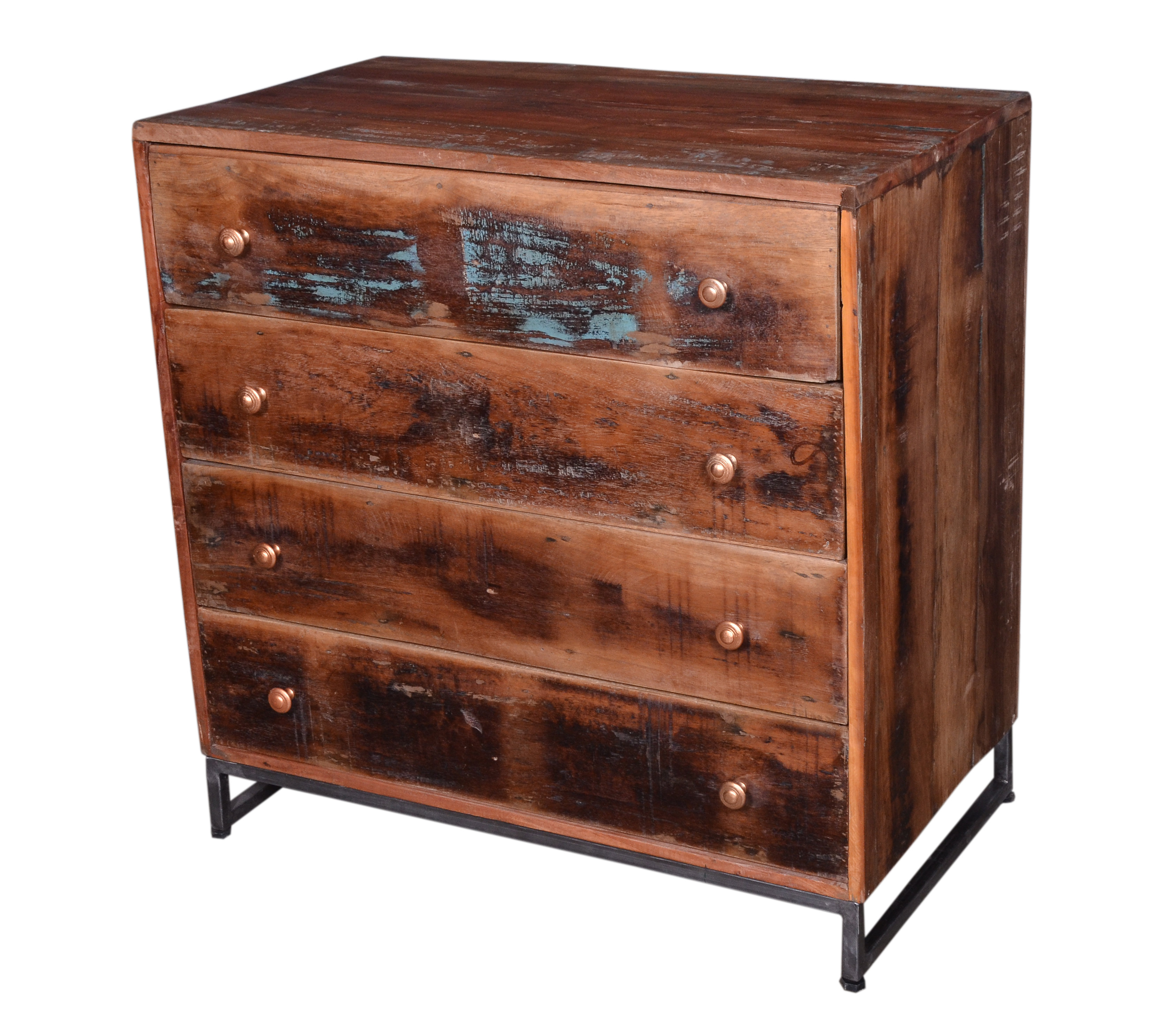 Millwood Pines Yeles Milledgeville 4 Drawer Solid Wood Chest with Metal ...