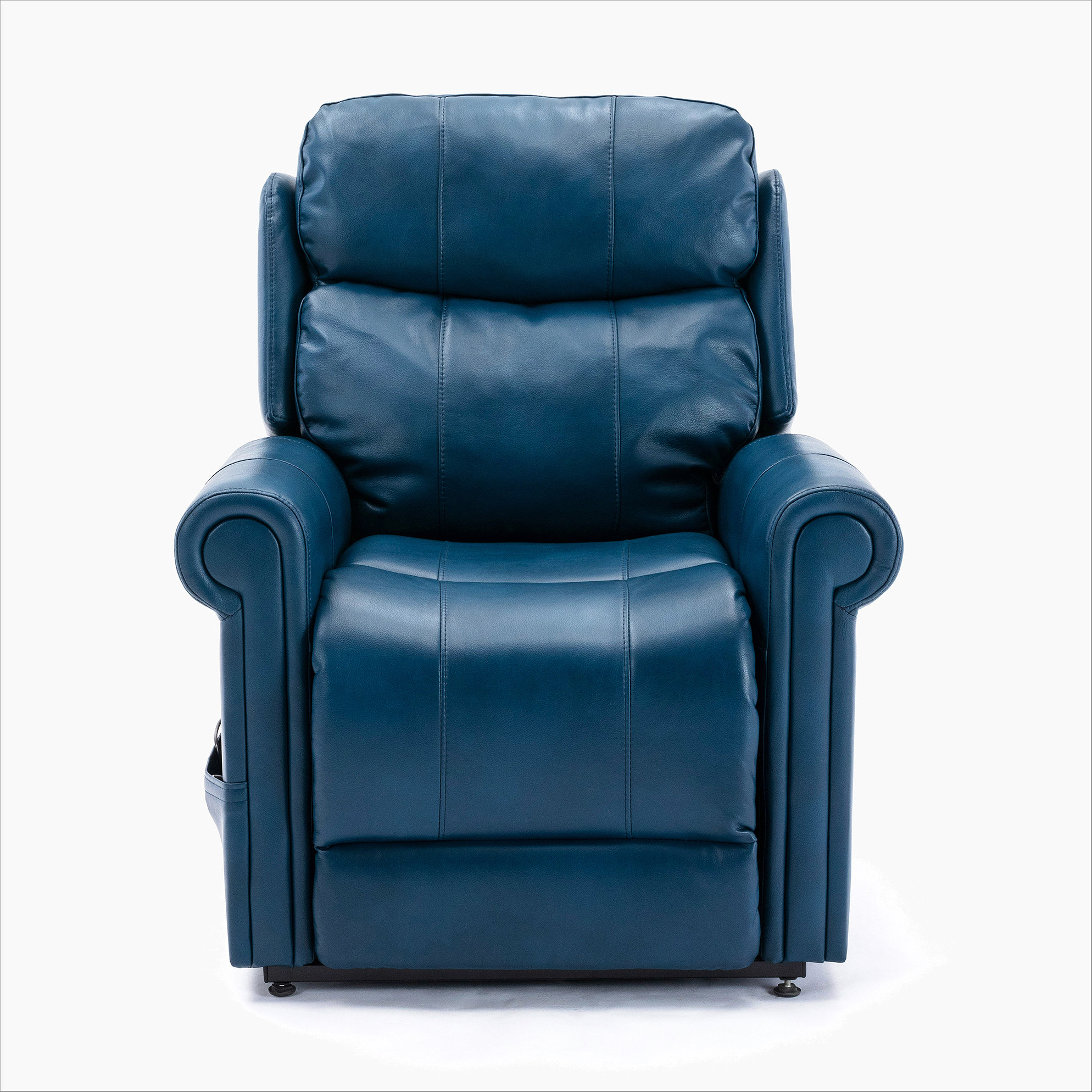 Red Barrel Studio® Lowell Navy Blue Leather Gel Lift Chair with Massage ...