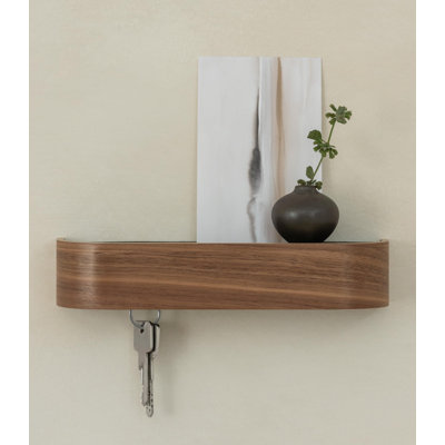 shelf with key hooks
