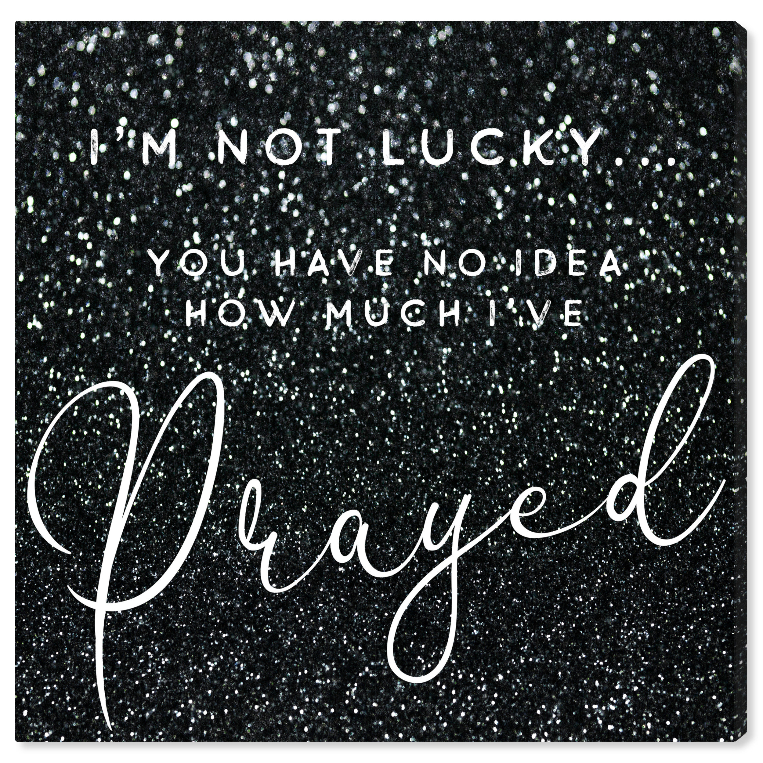Oliver Gal Prints Im Not Lucky Glitter - Textual Art on Canvas | Wayfair