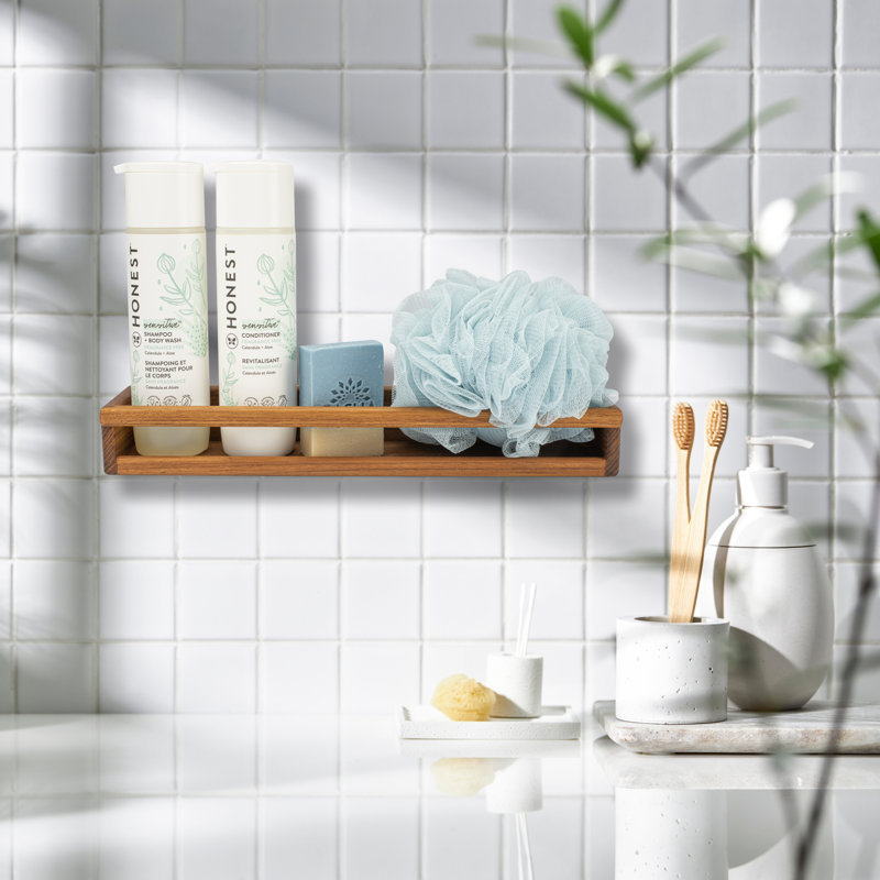Rebrilliant Premium Grade Teak Spa Shower Caddy & Reviews | Wayfair