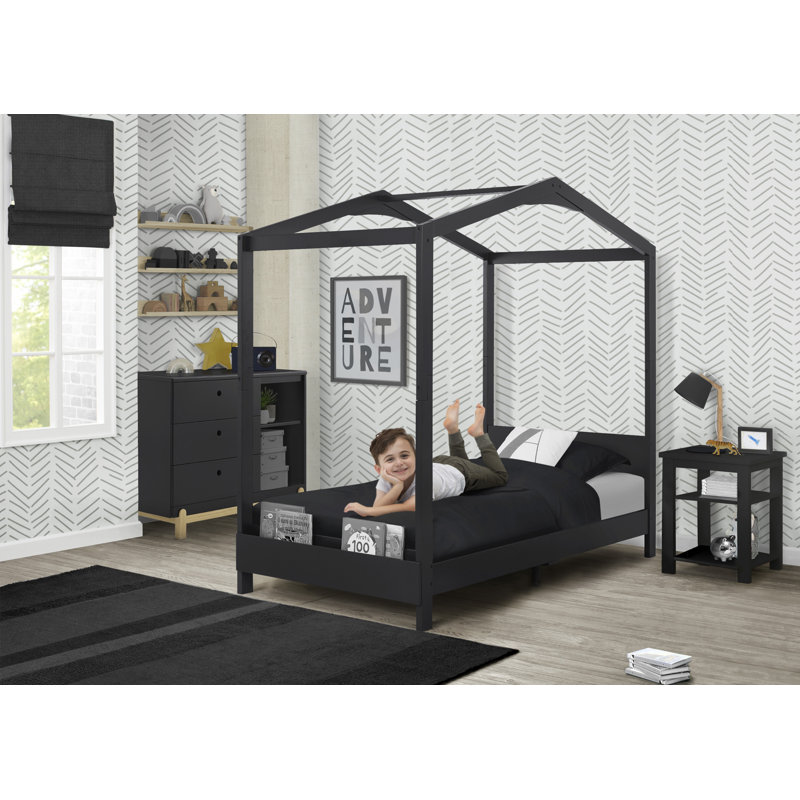 Delta Children Twin Solid Wood Platform Standard Bed with Shelves by ...