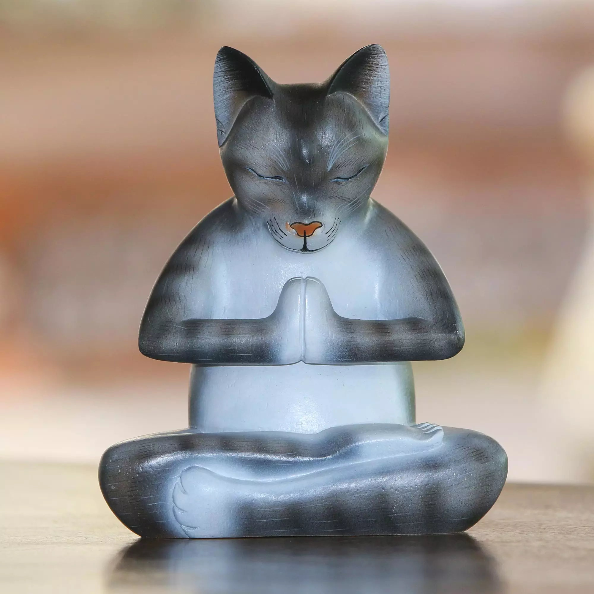 Winston Porter Ernest Meditating Kitty Figurine | Wayfair