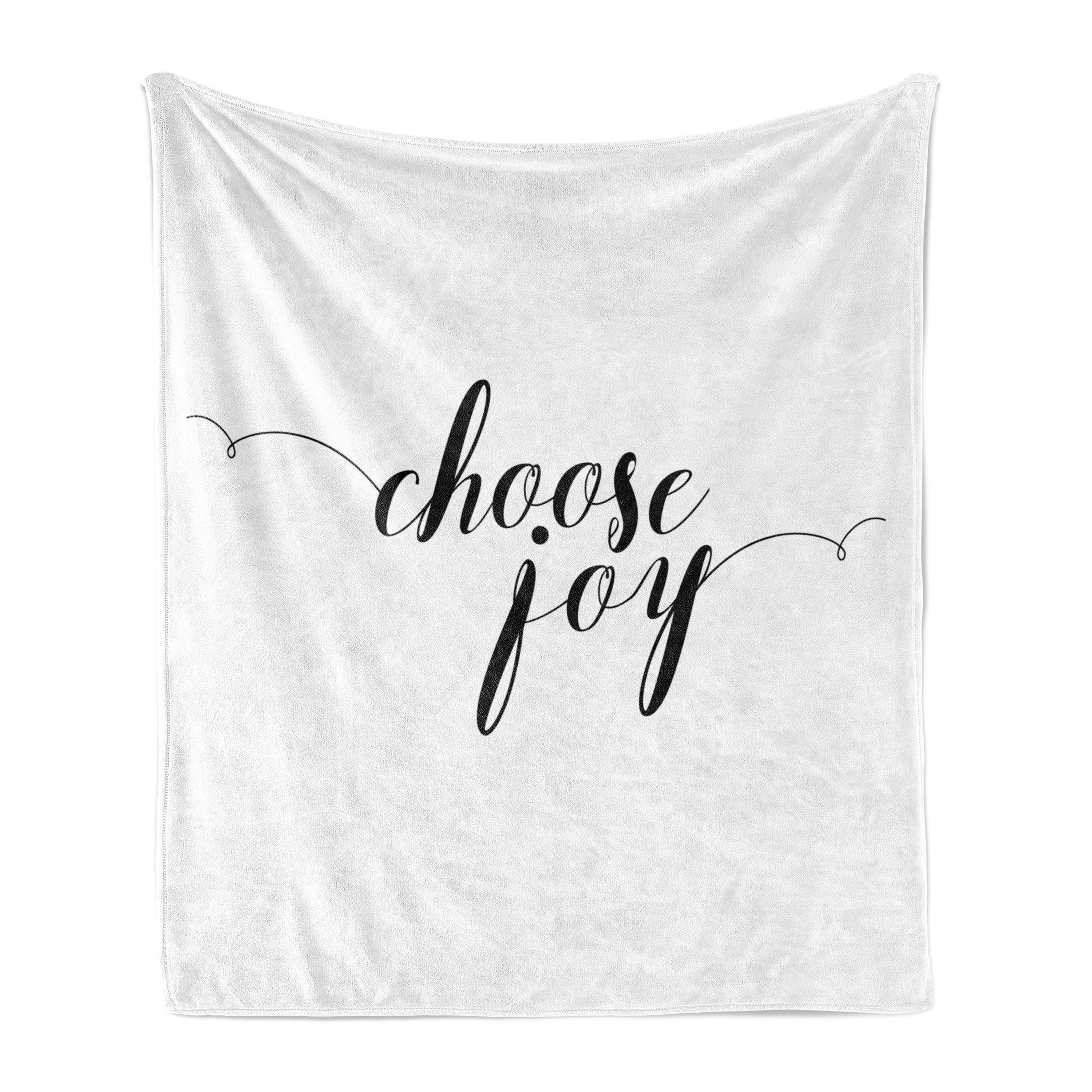 Ambesonne Choose Joy Fleece Throw Blanket Cursive Wise Handwritten ...