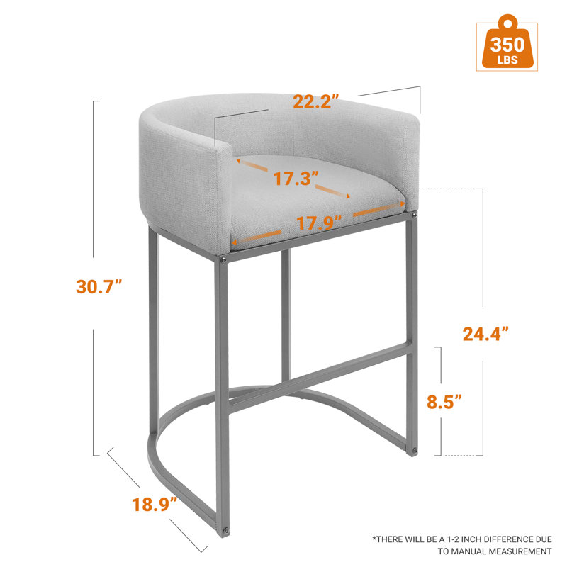 Latitude Run® Upholstered Counter Stool with Metal Frame | Wayfair