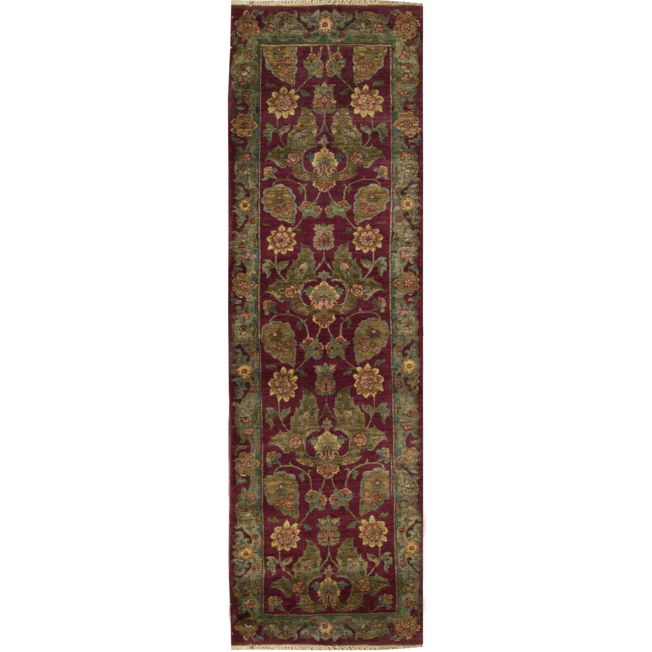 Bokara Rug Co., Inc. Hand-Knotted High-Quality Red and Green Runner ...