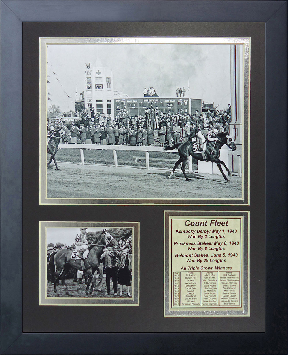 Legends Never Die Count Fleet 1943 Triple Crown Winner Framed ...