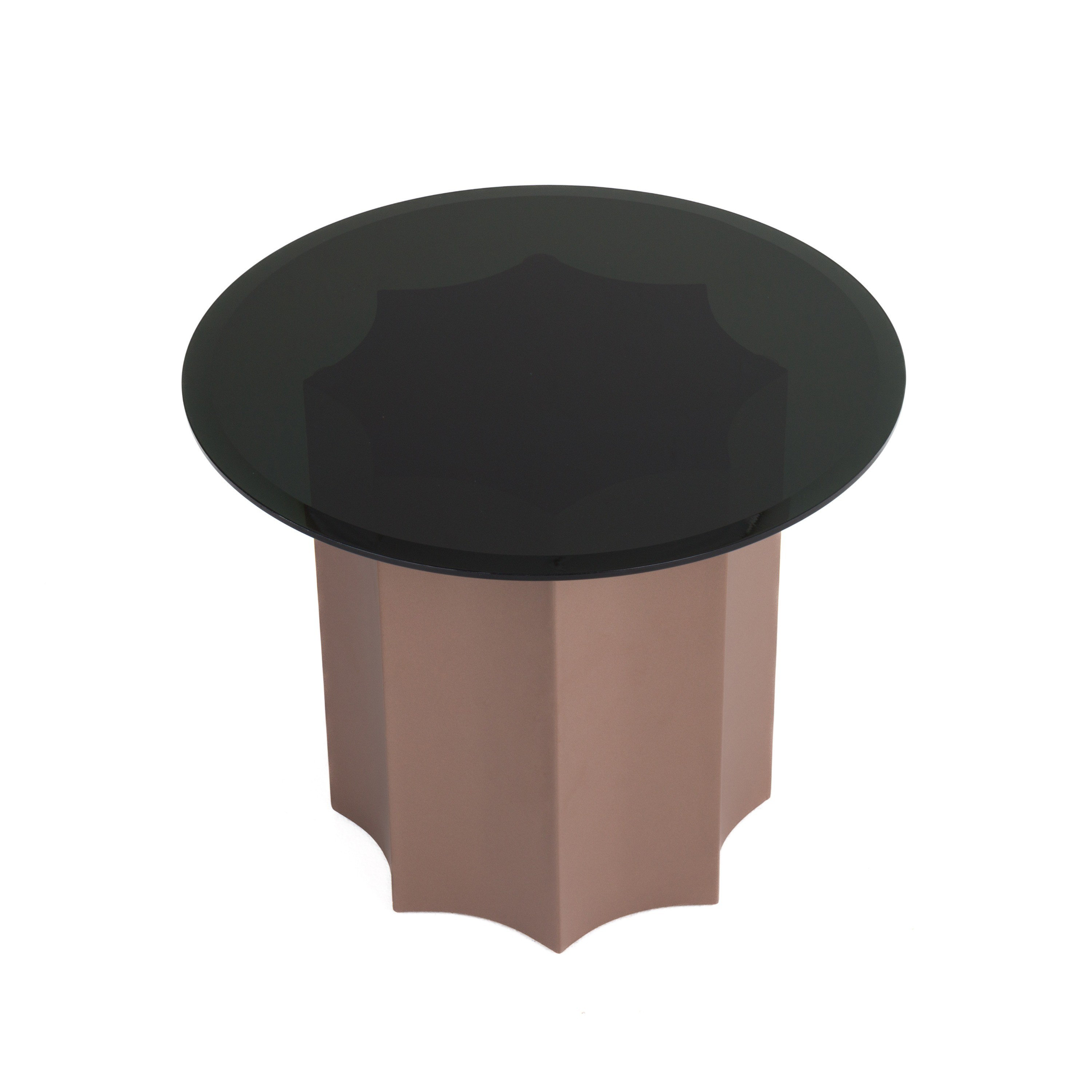 Benjara Cid Ingo Side End Table, 32 Inch Black Mirrored Glass Top, Wine ...