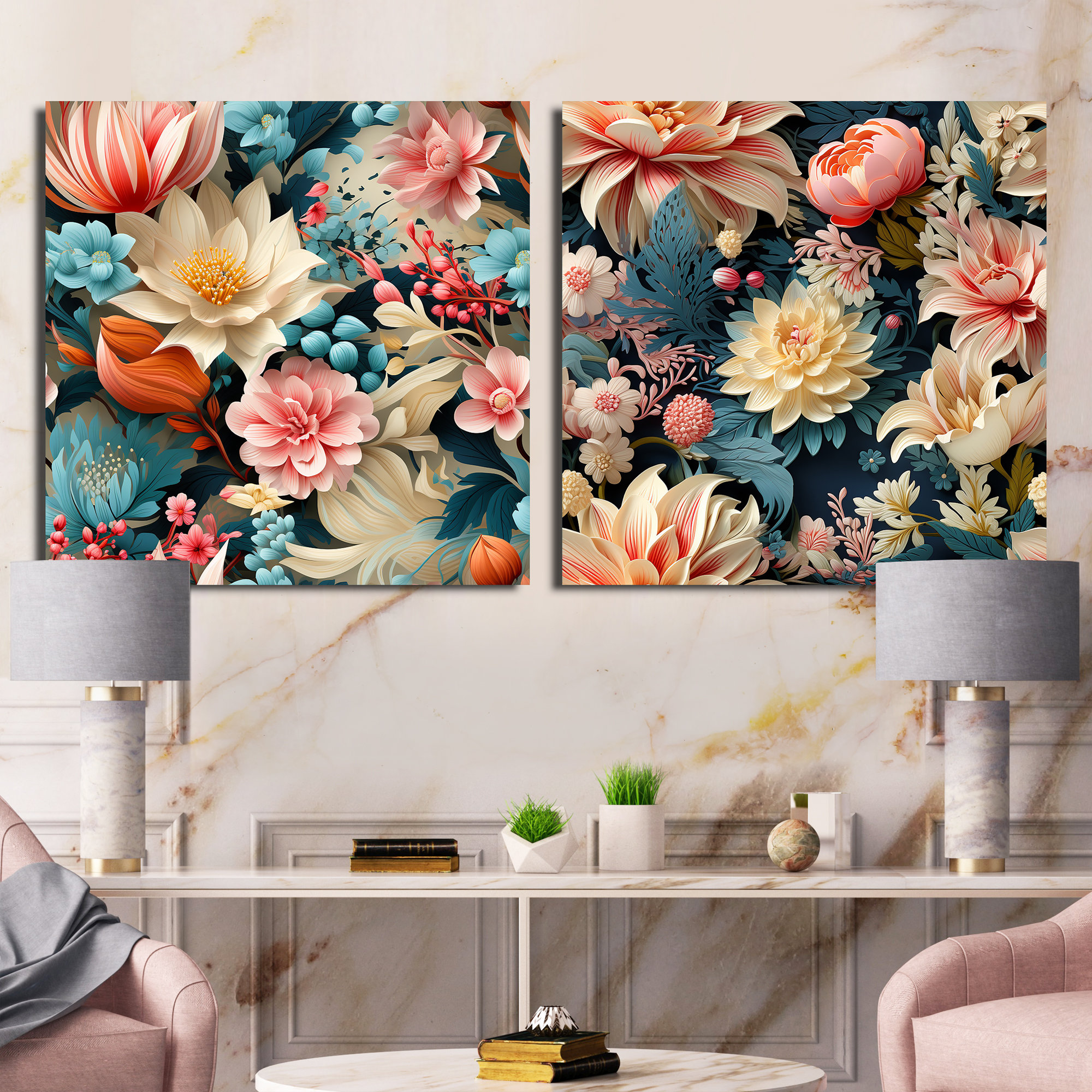 Design Art Soft Color Paisley Garden Playfulness - Abstract Botanicals ...