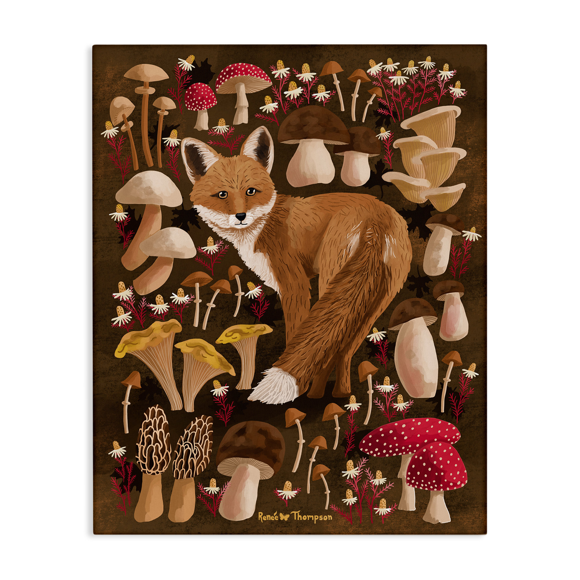 Ophelia & Co. Fox & Cottage Mushrooms Canvas Wall Art by Renee Thompson ...