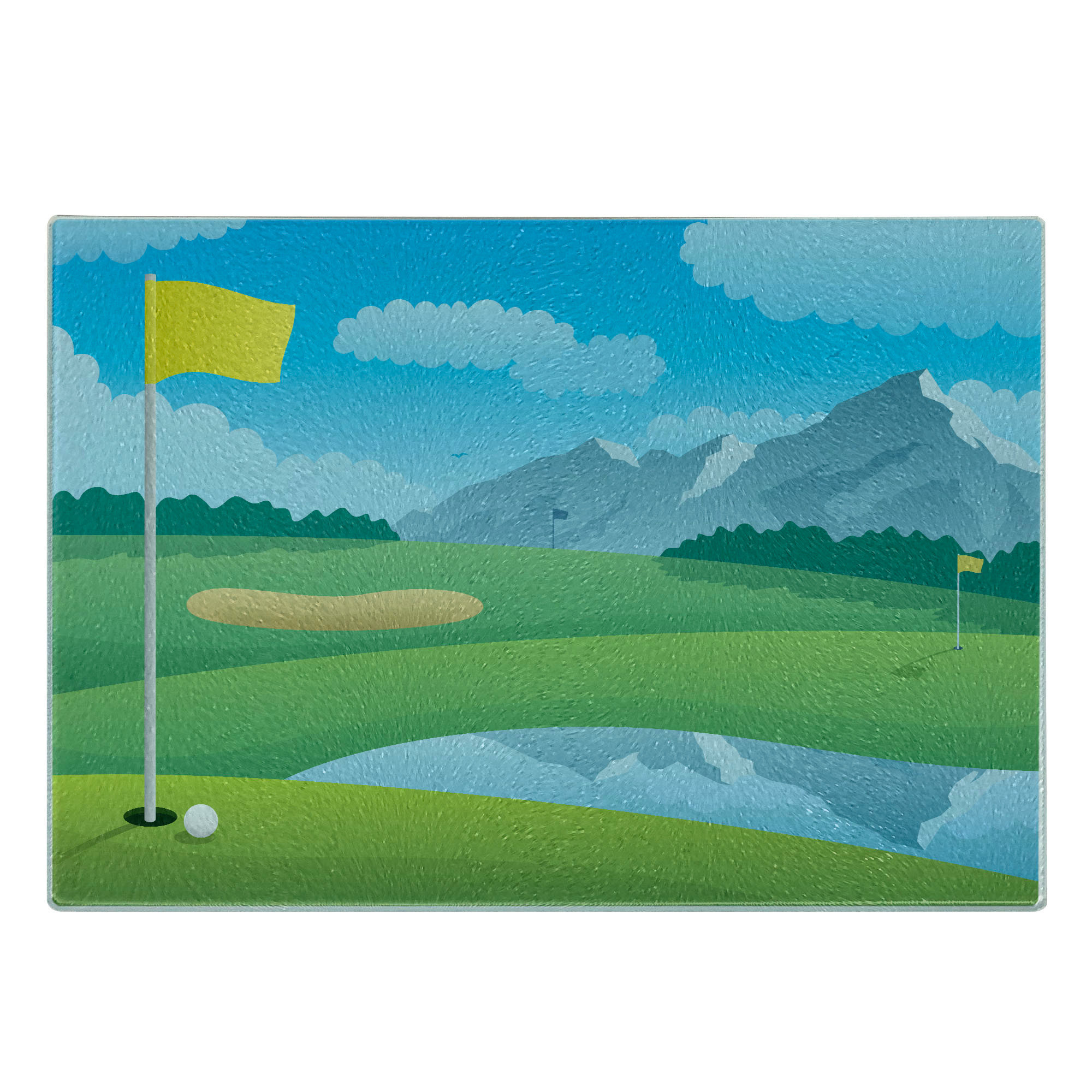 East Urban Home Glass Golf Course Scene Cutting Board | Wayfair