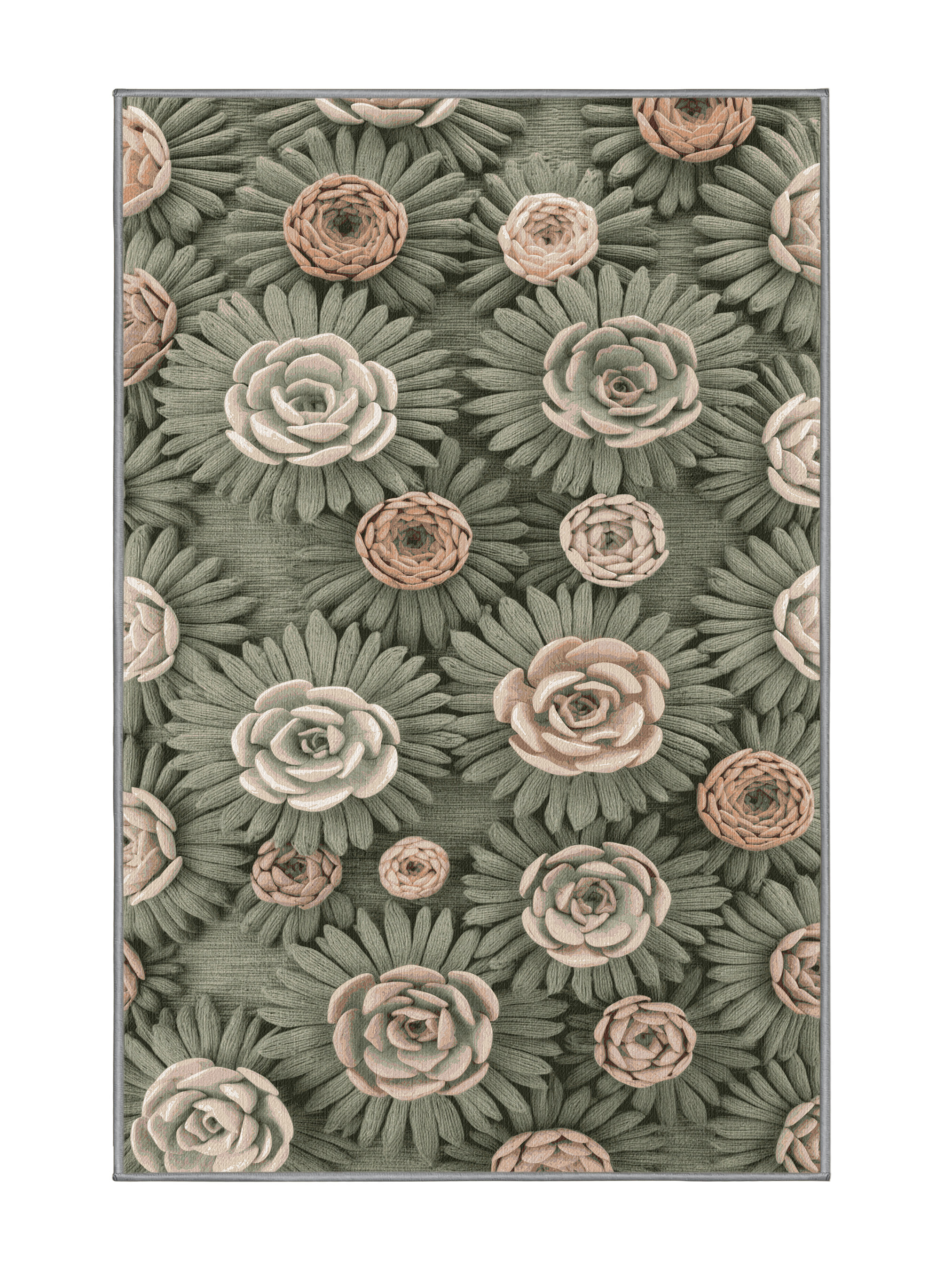 One Allium Way® Machine Washable Botanical Brown Area Rug | Wayfair