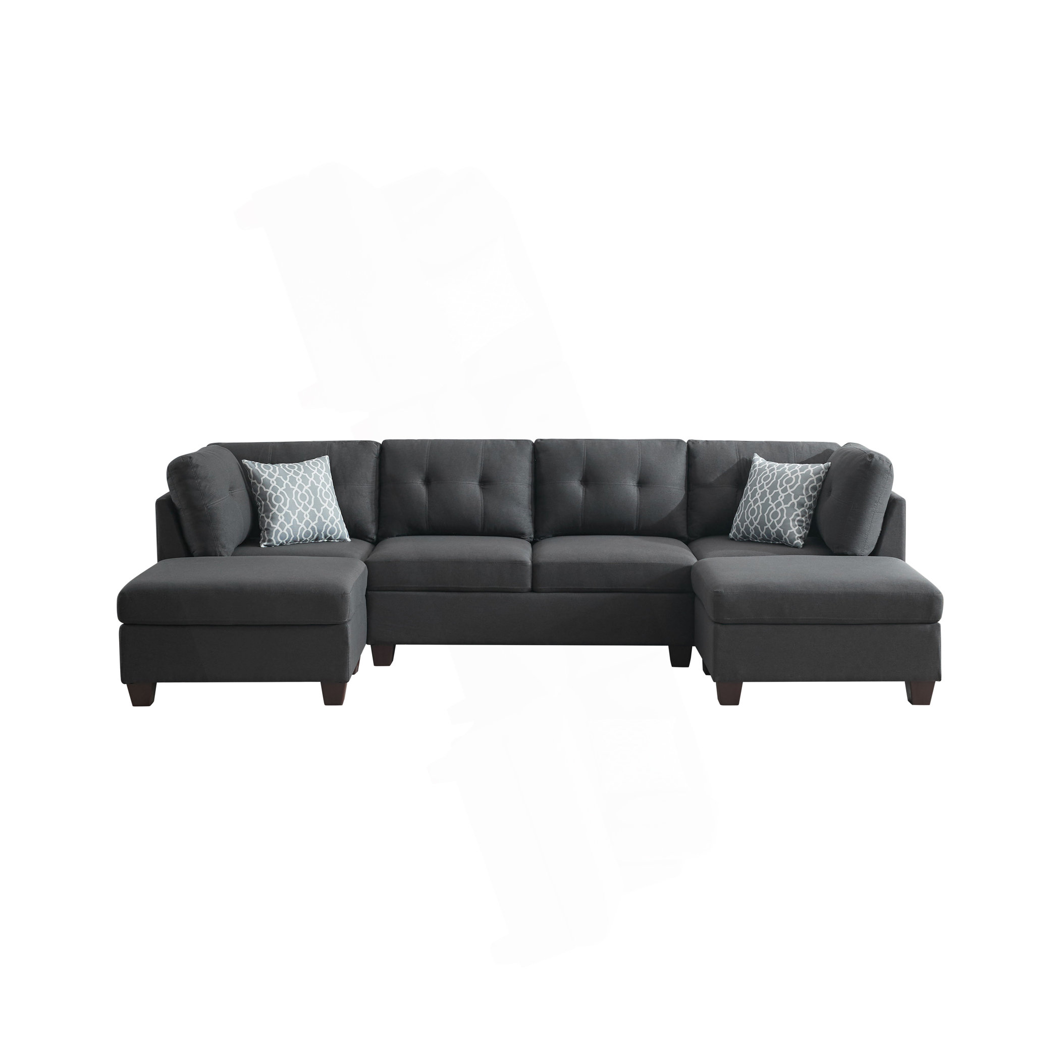 George Oliver Upholstered Modular Sectional Sofa Featuring Dual Chaise ...