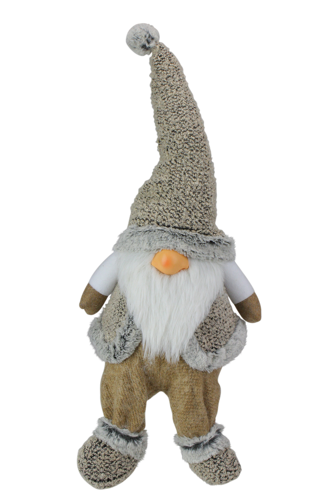 Northlight Seasonal 17" Gray And Beige Sitting Christmas Gnome ...