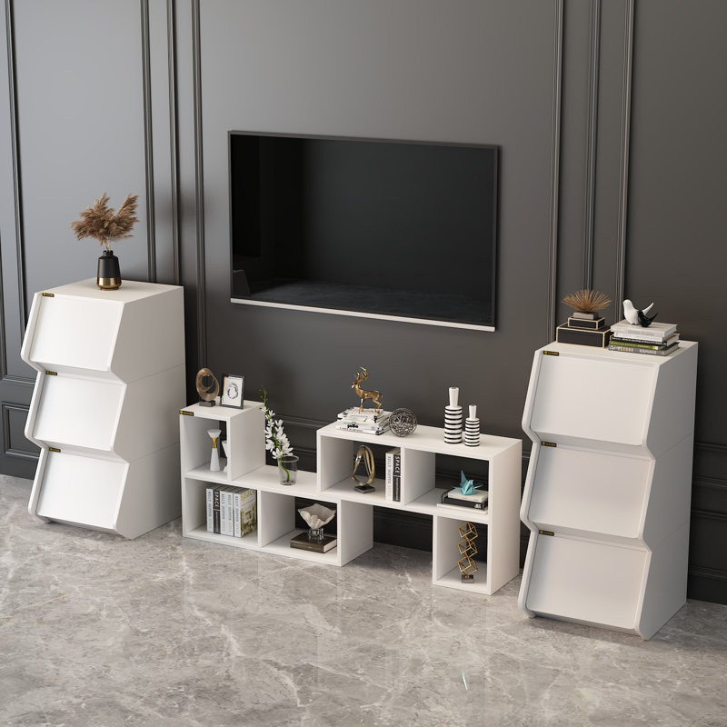 Ebern Designs 4 Sling Bookcase Display Stand Storage Bookshelf with 4 ...