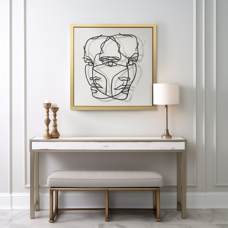 Wrought Studio™ Modern Abstract One Line Acrylic Artwork | Wayfair