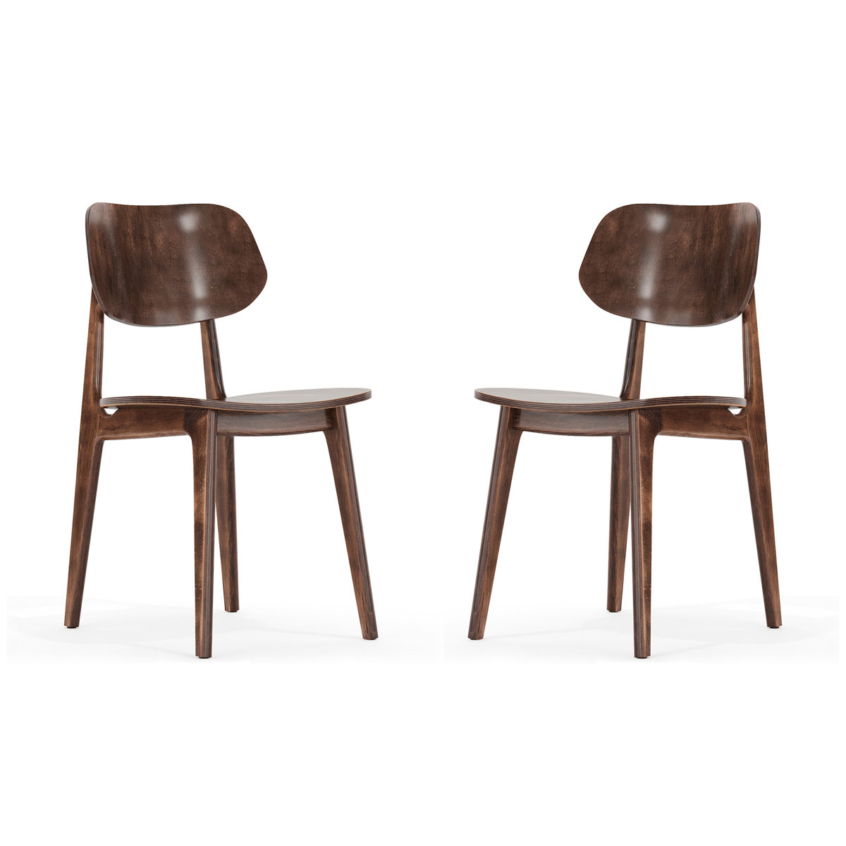 George Oliver Commercial Solid Wood Dining Chair With Curved Backrest ...