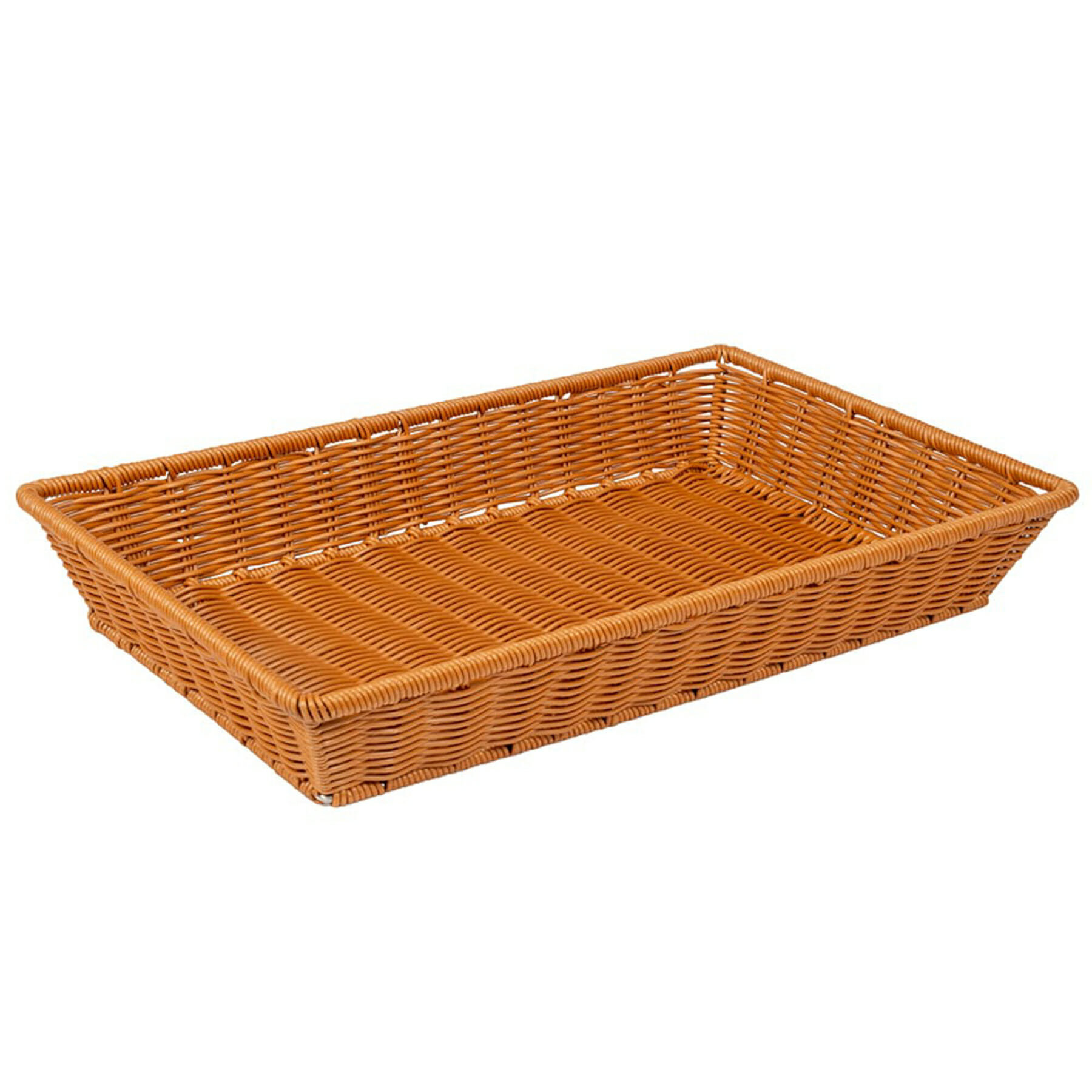 G.E.T. WB-1552-BK Rectangular Polyweave Bread Roll Serving Basket, 21 ...
