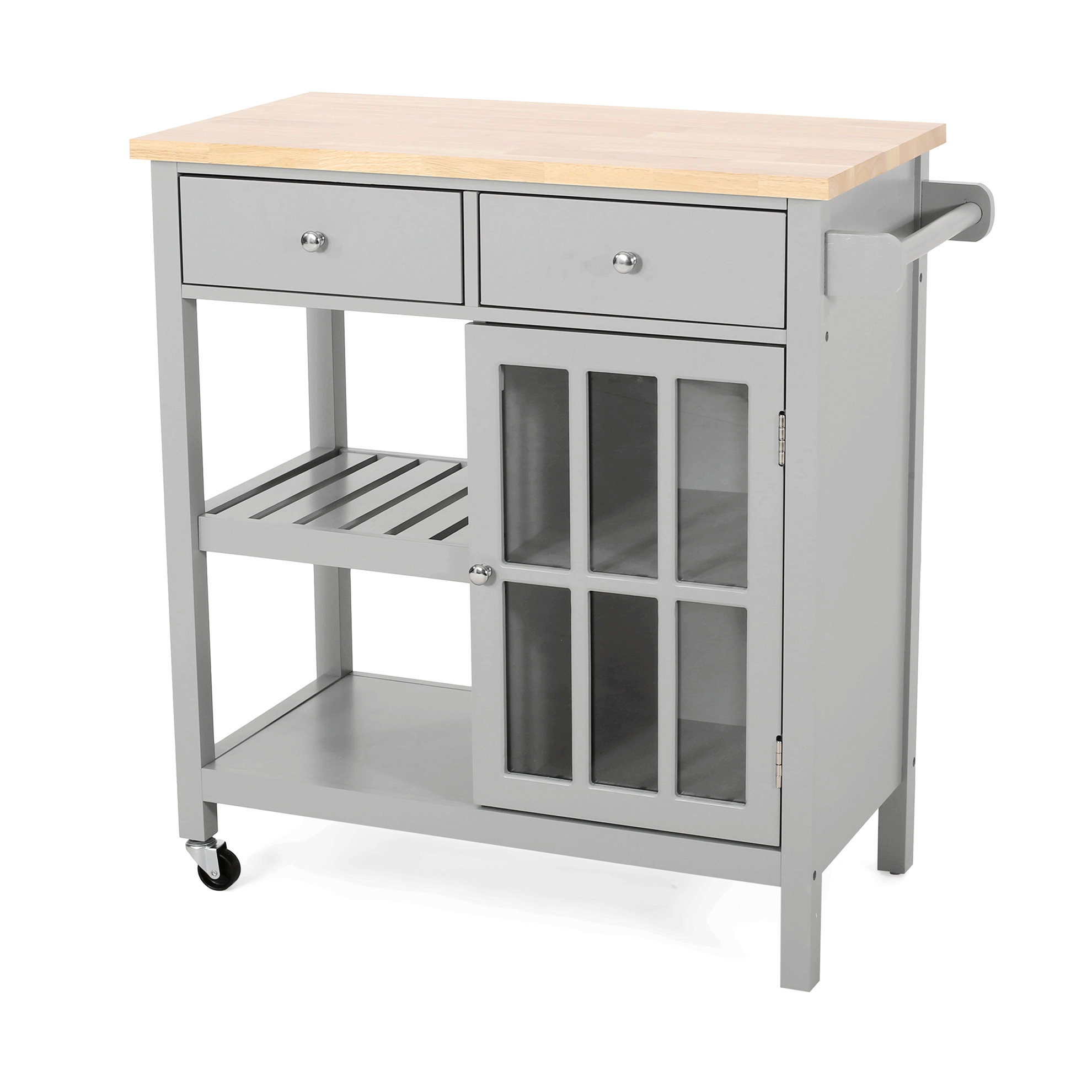 Winston Porter Contemporary Kitchen Cart With Eco-Friendly Rubberwood ...