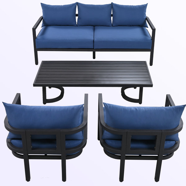 Latitude Run® 5 - Person Outdoor Seating Group with Cushions - Wayfair ...