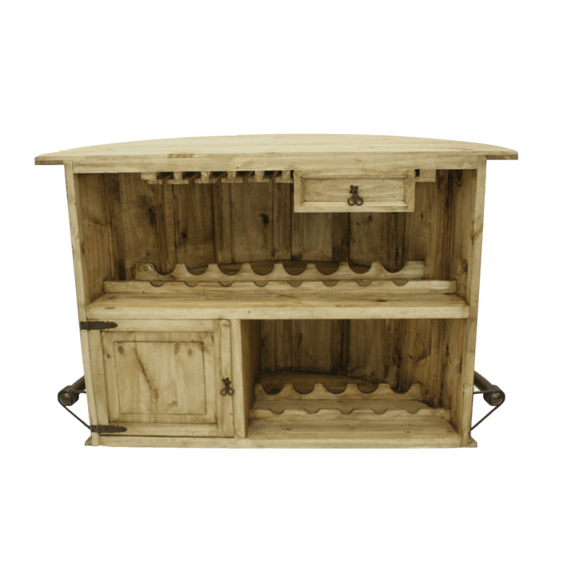 Millwood Pines Curved Wooden Bar | Wayfair