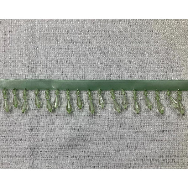 Rose Lace And Braid Lucite Crystal Beaded Fringe 1.5" Width Trim Sold ...