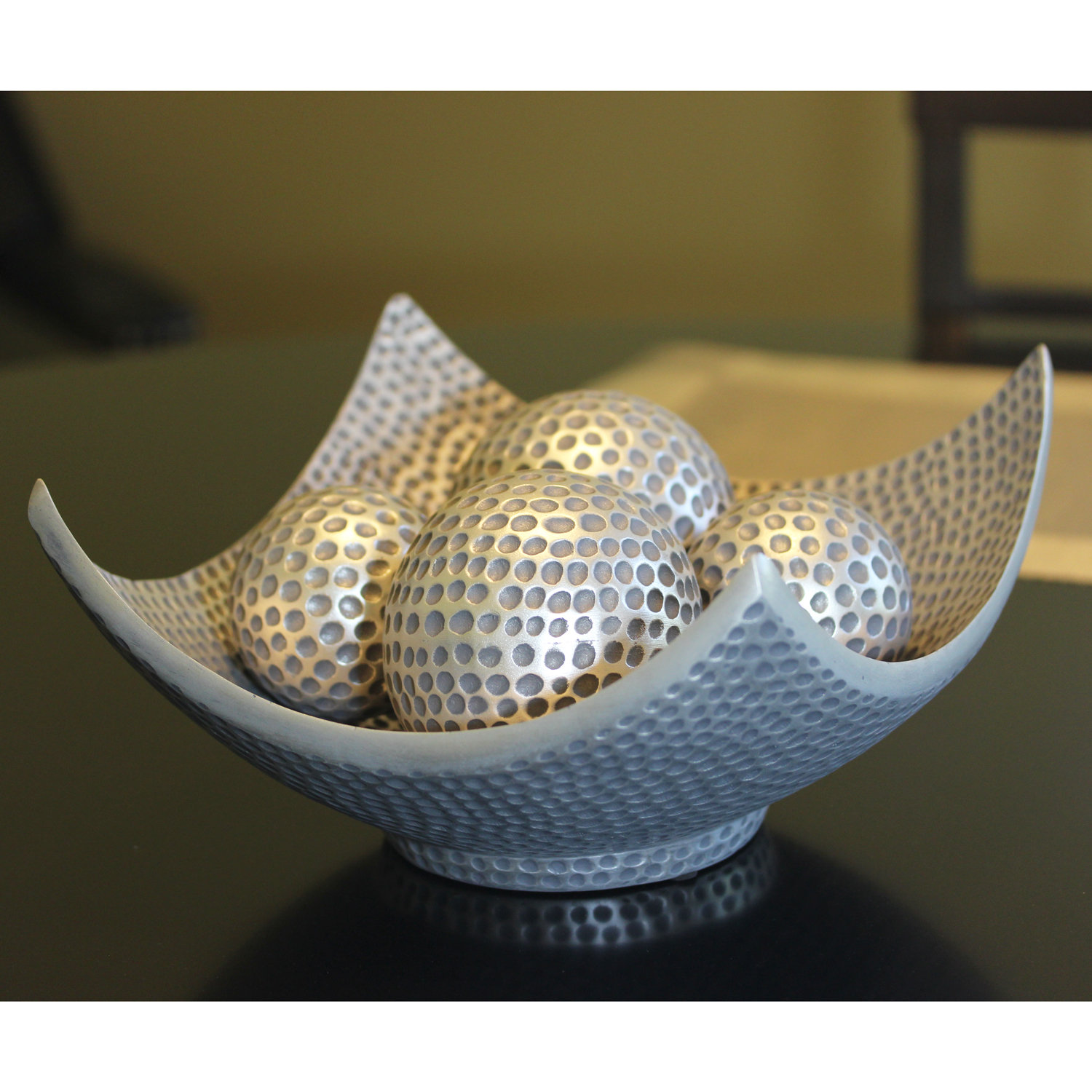 17 Stories Elektra Silver Decorative Bowl for Coffee Table Decor ...