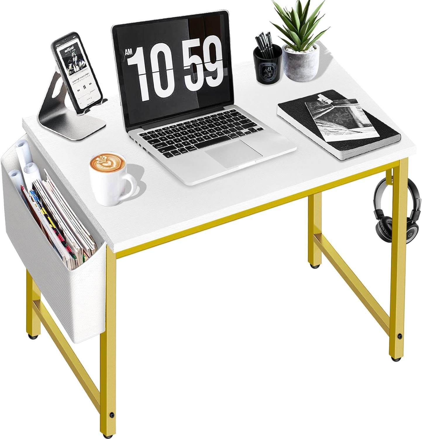 Inbox Zero Small Desk for Small Spaces - Student Kids Study Writing ...