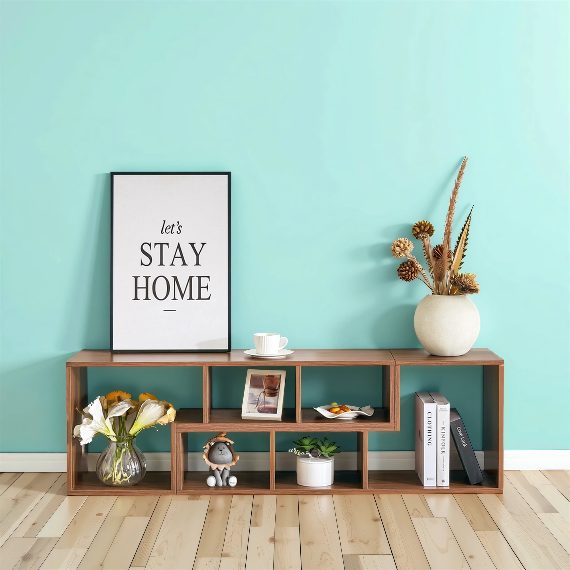 Ebern Designs 2-Piece Cube TV Stand, Freely Combinable Brackets, Open ...