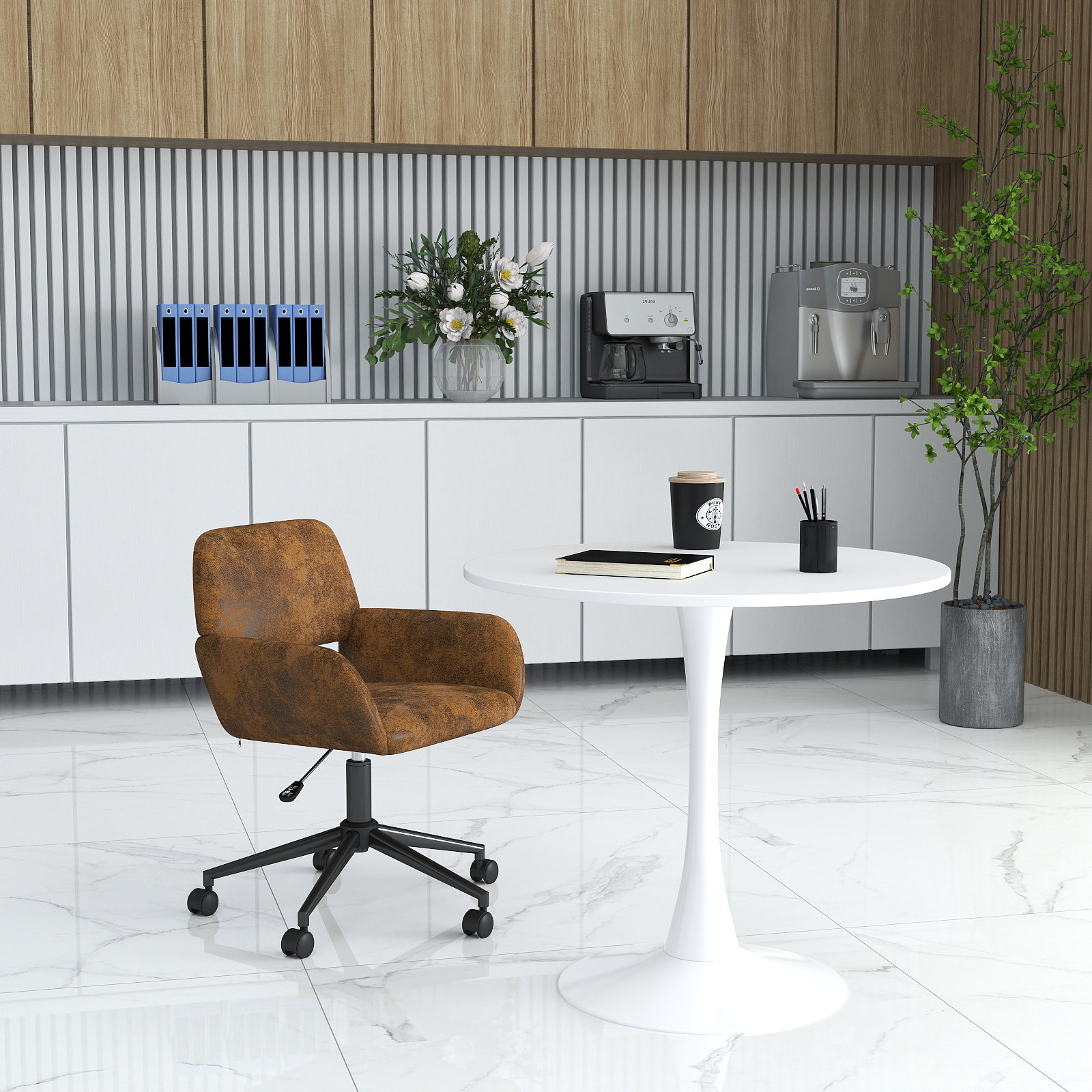 39F inc Modern Adjustable Swivel Office Chair, Ergonomic Design, Soft Upholstery, Versatile Grey ...