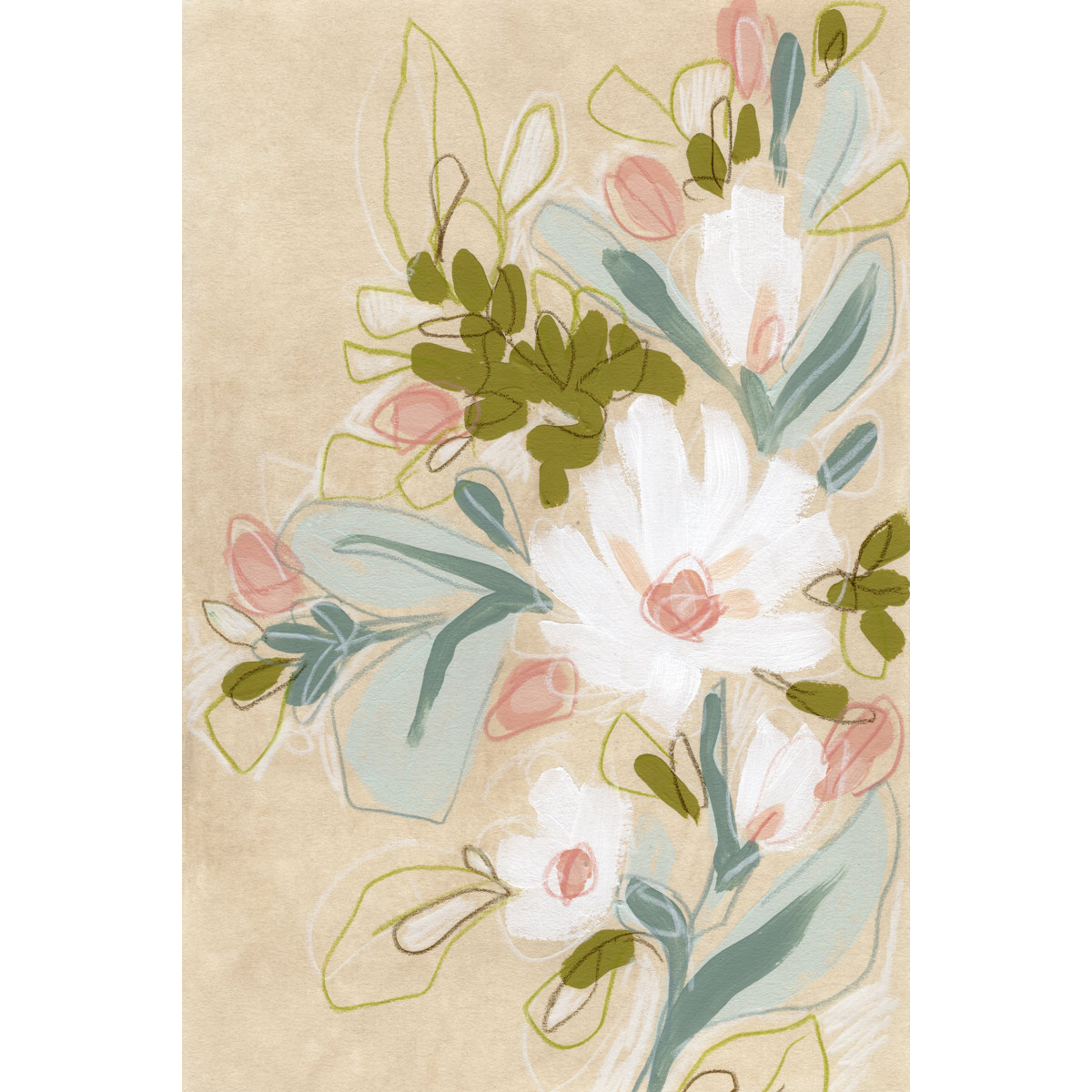 Rosalind Wheeler Spring Sketch II - Wrapped Canvas Painting | Wayfair.co.uk