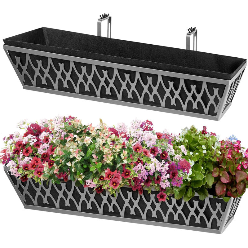 Winston Porter 2-pack 30" Window Box Planters With Adjustable Brackets ...