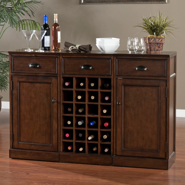 American Heritage Natalia Bar Cabinet with Wine Storage & Reviews | Wayfair