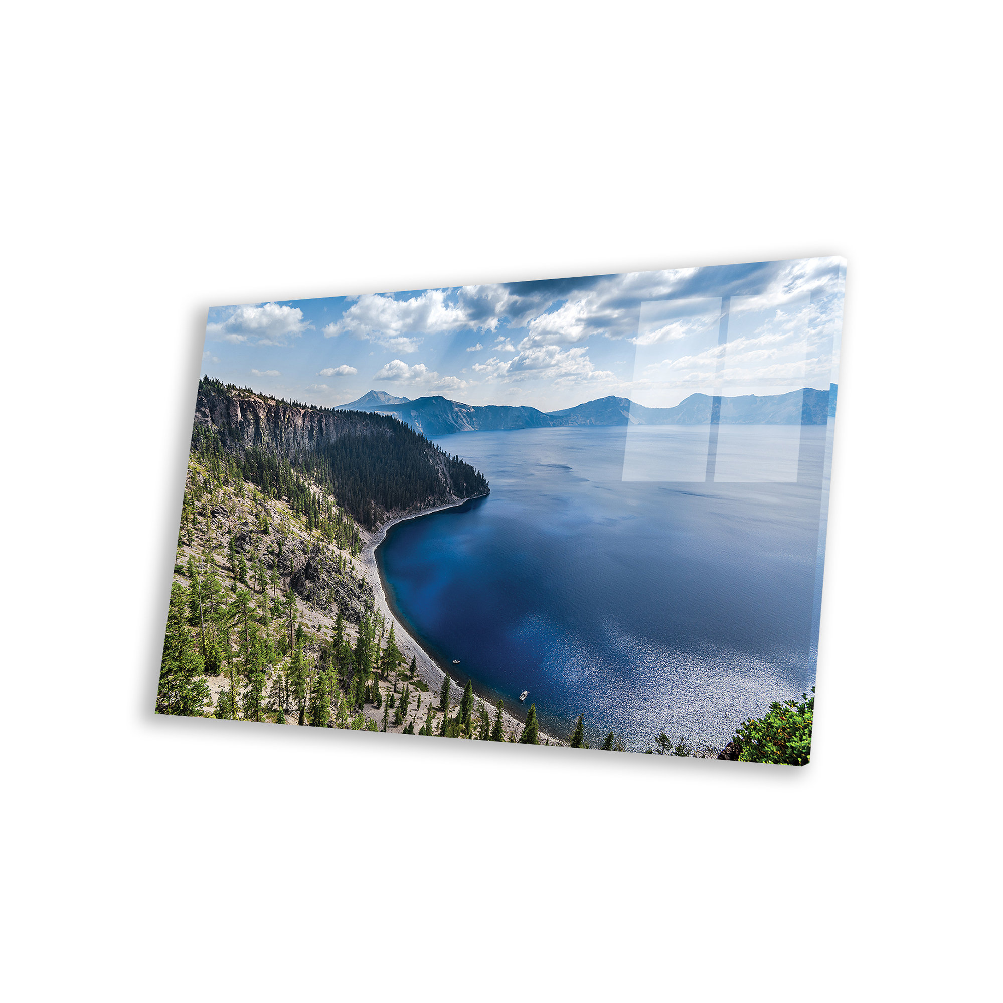 Ebern Designs Blue Skies Over Crater Lake Print On Acrylic Glass ...