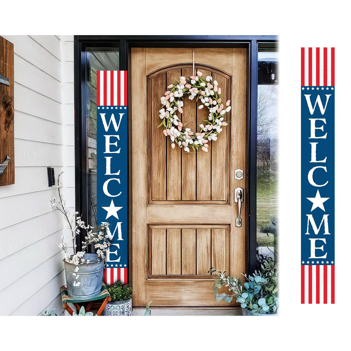 The Holiday Aisle® Amittai Wood Wall Mounted Outdoor Independence Day ...