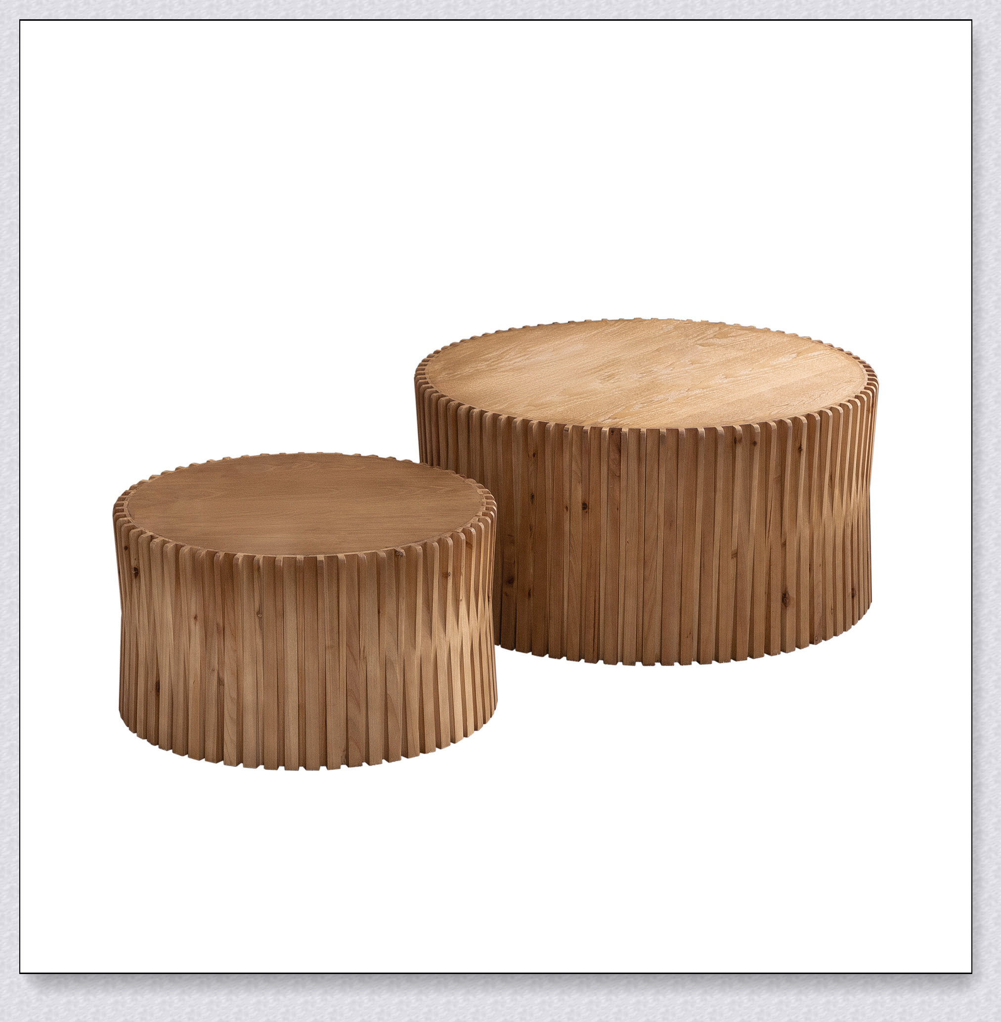 Orren Ellis Vintage Fashion Style Cylindrical Nesting Coffee Table Set ...