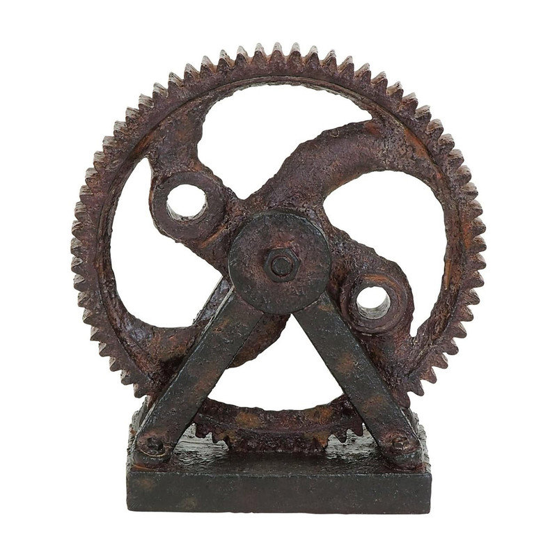 17 Stories Polystone Gear Decorative Sculpture Home Decor Statue ...