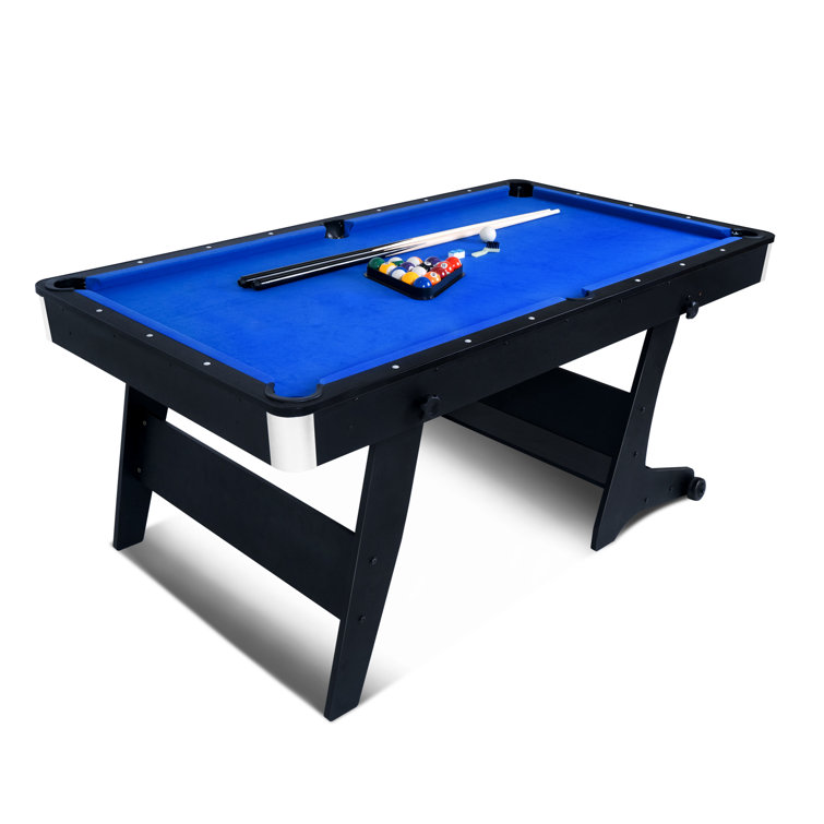 RayChee 6' Foldable Pool Table with Playing Accessories, Leg Levellers ...