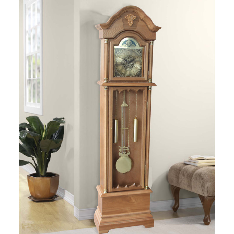 Alcott Hill 71.25" Wood Floor Standing Grandfather Clock & Reviews ...