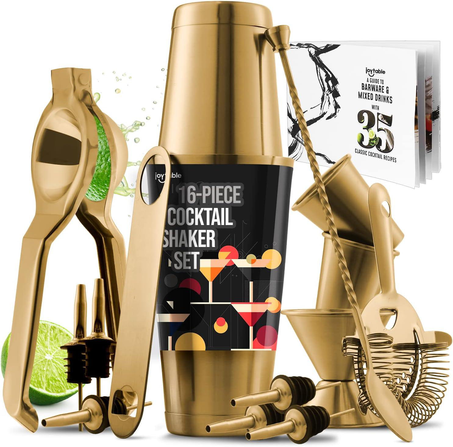 Mint Pantry® Bar Set Cocktail Shaker Set - Stainless Steel Mixology ...