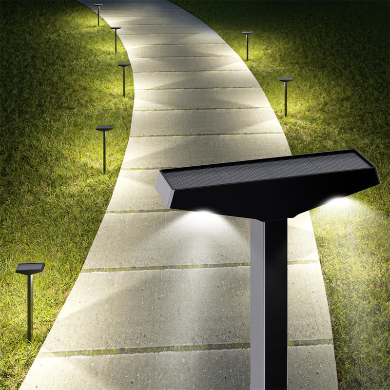 Blooming Cool White Solar Powered Integrated LED Pathway Light | Wayfair