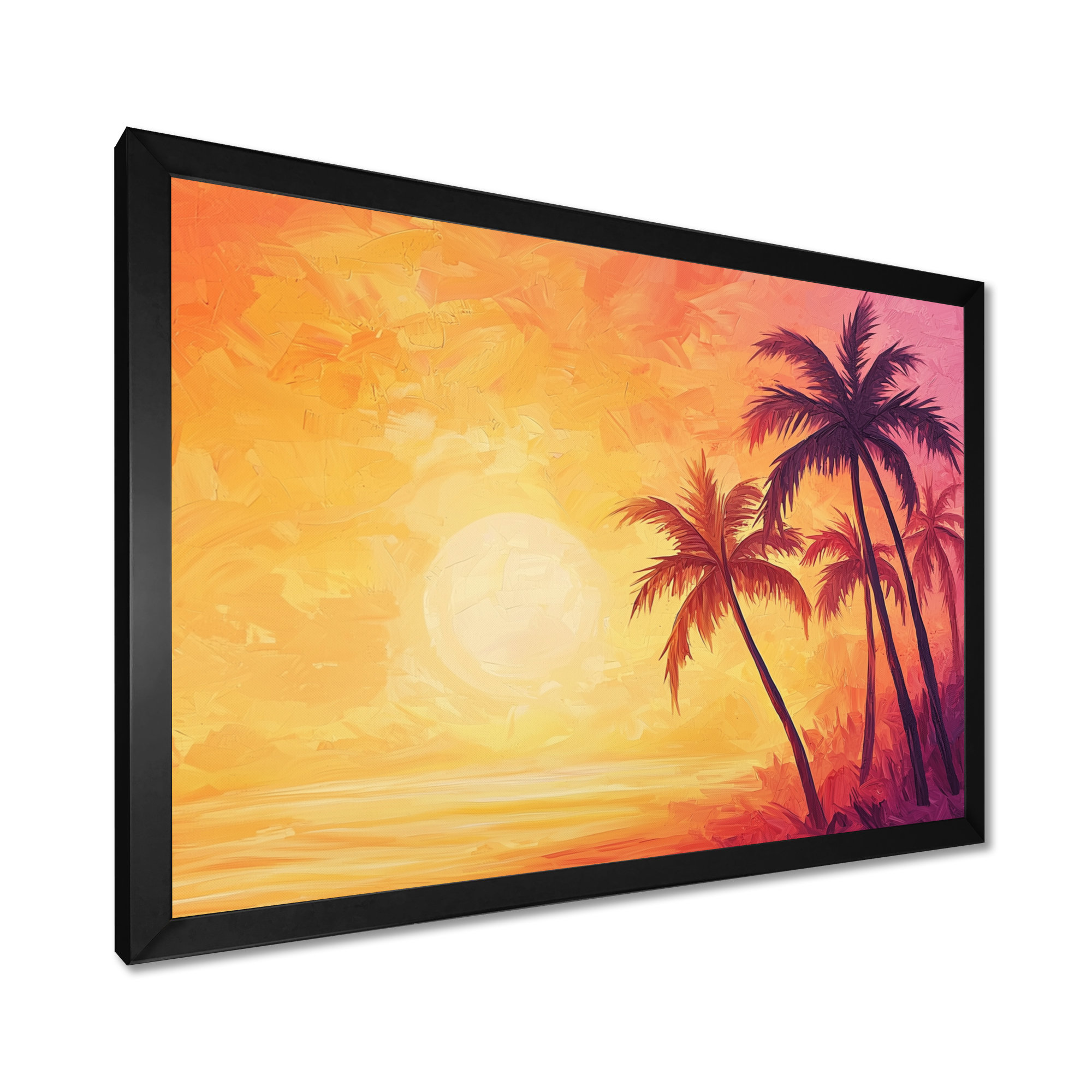 Latitude Run® Sunset Oasis Palm Trees II - Palm Trees Wall Décor ...