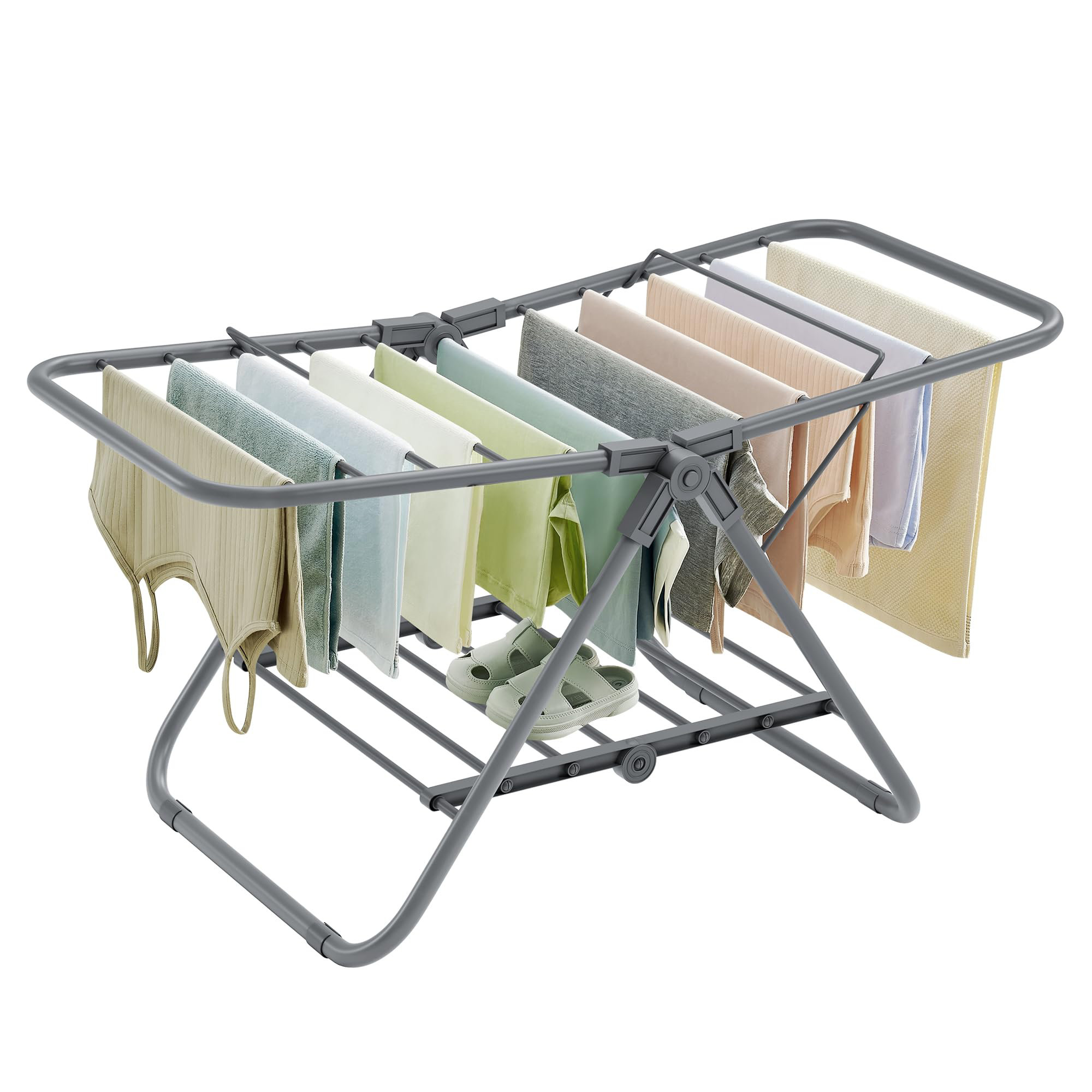 FAST APPLIANCES LLC Small Clothes Drying Rack, Foldable 2-Level Laundry ...