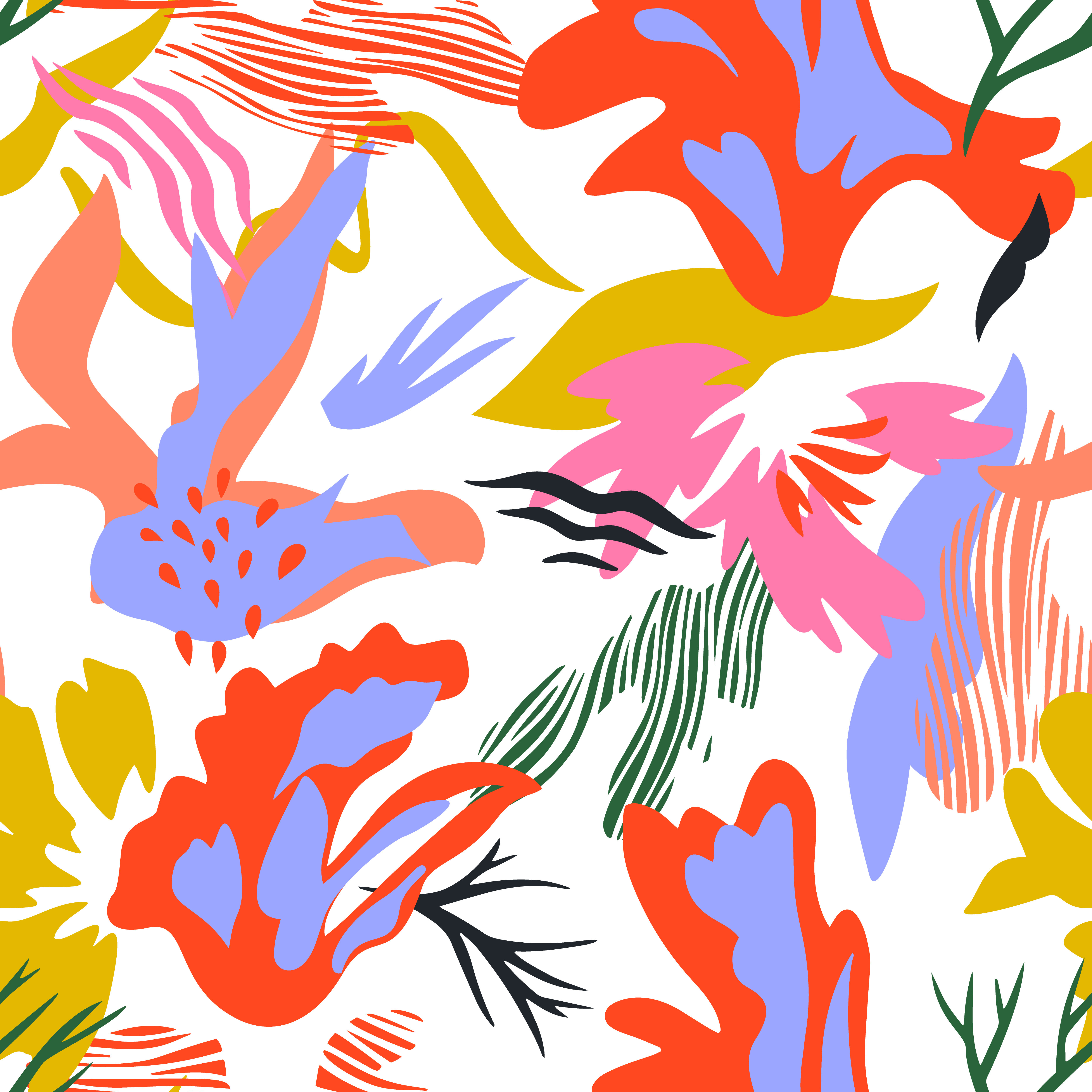 Wildon Home® Abstract Botanical Pattern - Wrapped Canvas Graphic Art ...