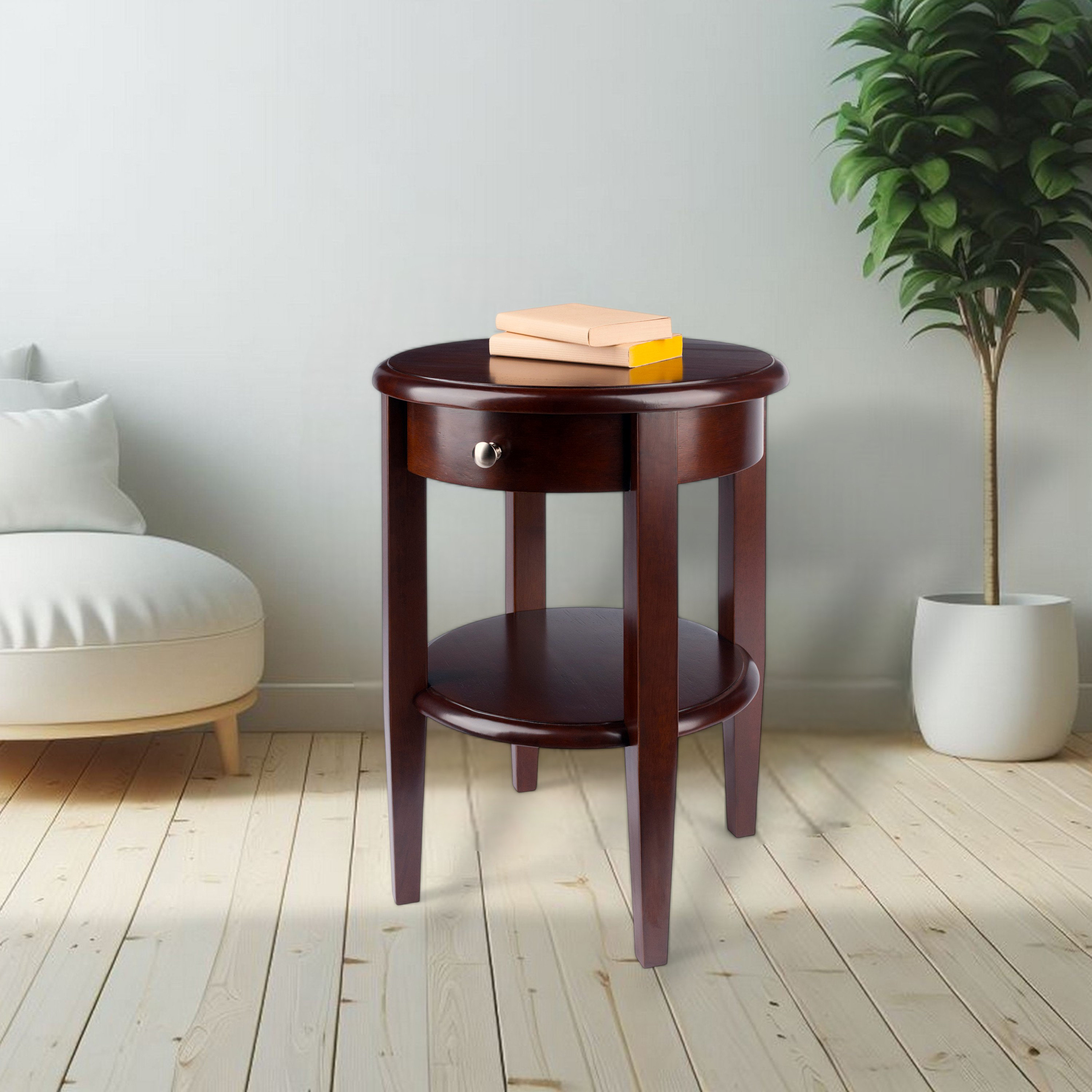 Lark Manor™ Ravenden Round End Table in Walnut | Wayfair